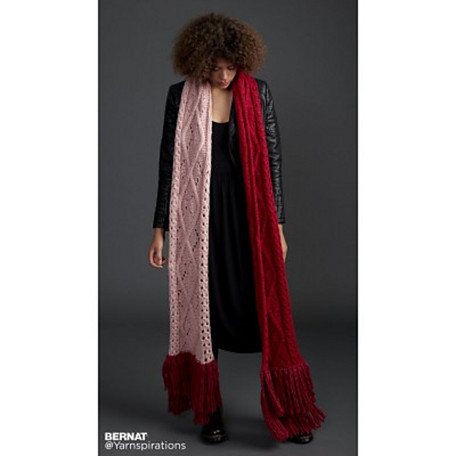 Ravelry: Argyle Cable Lace Knit Super Scarf pattern by Yarnspirations ...