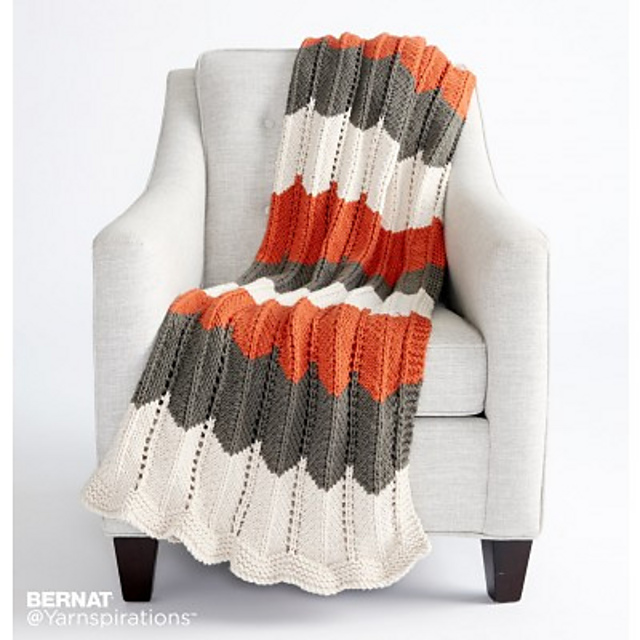 Ravelry: Ripple and Ridge Knit Blanket pattern by Bernat Design Studio