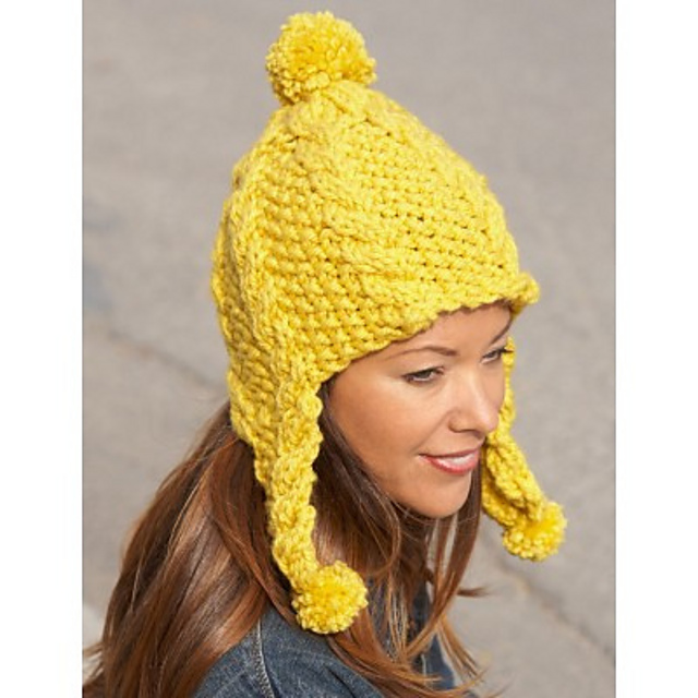 Ravelry: Golden Glow Earflap Hat pattern by Yarnspirations Design Studio