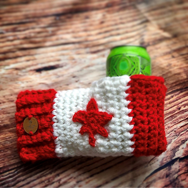 Ravelry: Canadian Flag Beer Mitten pattern by Shari Reid