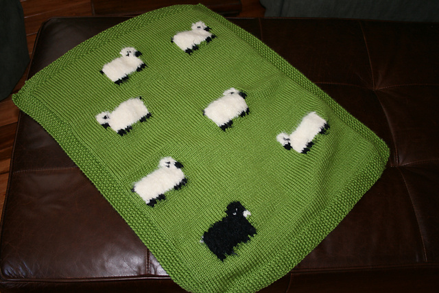 Ravelry: Sheep Motif Blanket pattern by Jean Guirguis