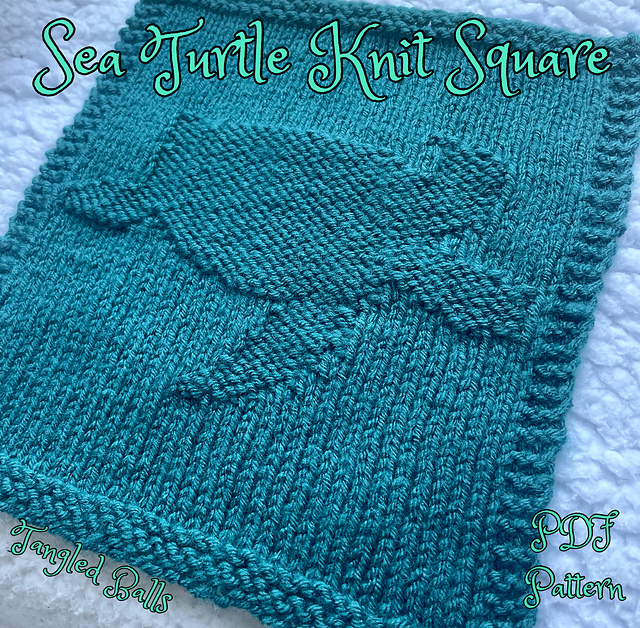 Ravelry: Sea Turtle Knit Square pattern by Brittany Arkward