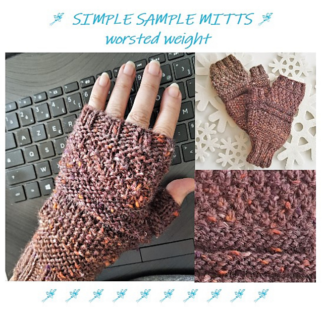 Ravelry: Simple Sample Mitts - worsted weight pattern by La boutique de ...