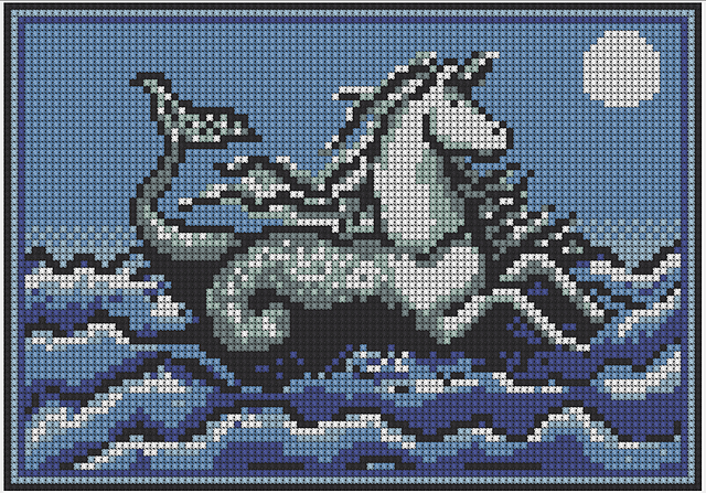 Ravelry: Wild Hippocampus Square Chart pattern by Melanie Nordberg