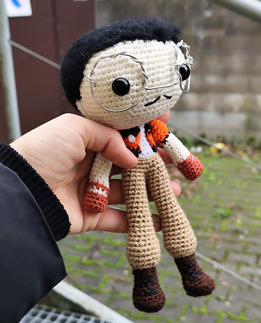 Ravelry: Kim Kitsuragi (Disco Elysium) Doll pattern by Alexandra Chmiel