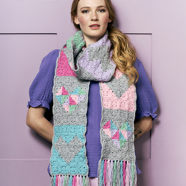 Ravelry: Love's Patchwork Symphony Scarf pattern by Elimee Designs