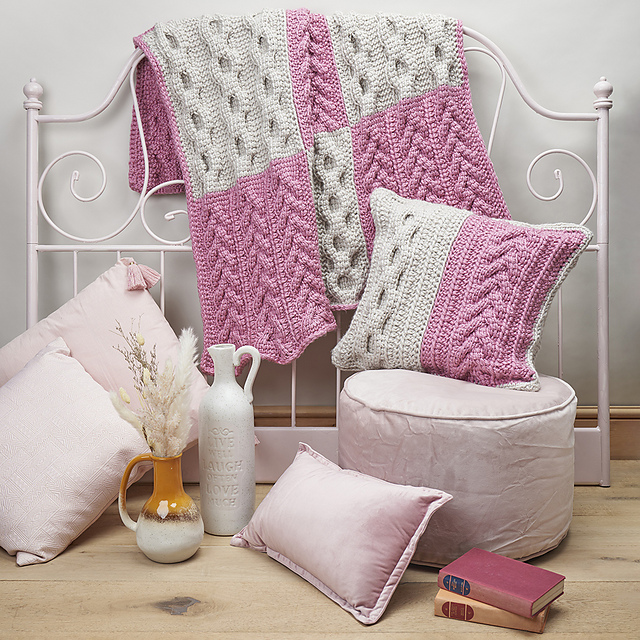 Ravelry: Rose Tunisian Blanket and Cushion pattern by Sandy Walker