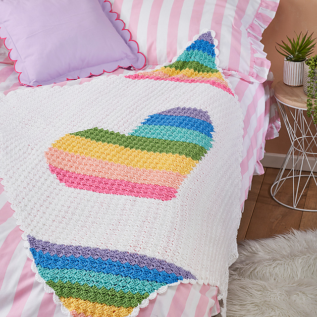 Ravelry: C2C Heart Blanket pattern by Catherine Venner