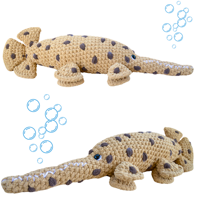 Ravelry: Spotted Gar Fish Plushie pattern by Marcy Gardner