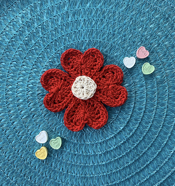 Ravelry: Heart Flower Applique pattern by Melanie Jane