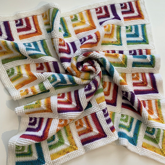Ravelry: Tunisian Quirky Squares Baby Blanket pattern by Debra Silva