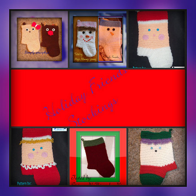 Ravelry: Holiday Friends Stocking collection pattern by Simply Smurphys