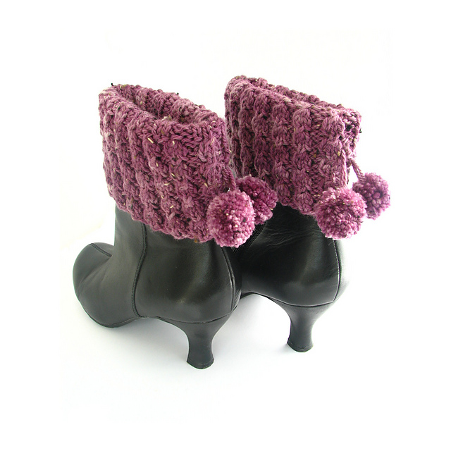 Ravelry: Pompom Boot Toppers pattern by Steph Thornton