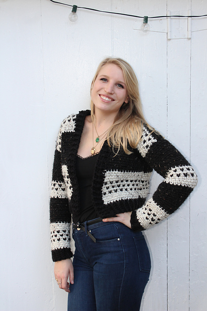 Ravelry: All Hearts Cardi pattern by Abby Doan/Skeins and Stitches Co