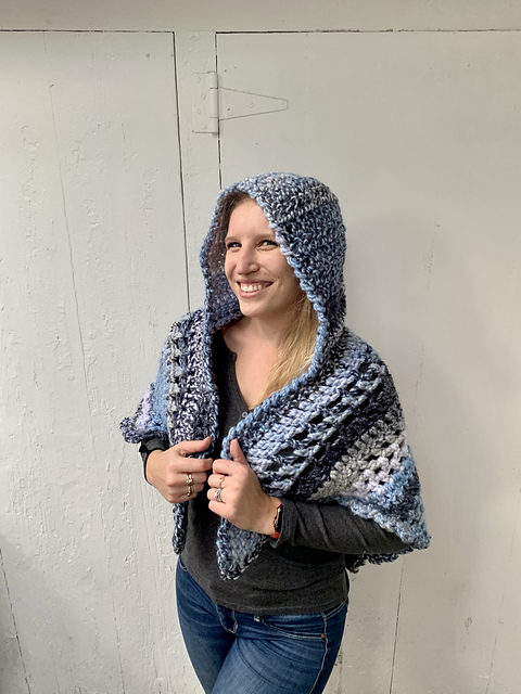 Ravelry: Frozen Lakes Cape pattern by Abby Doan/Skeins and Stitches Co