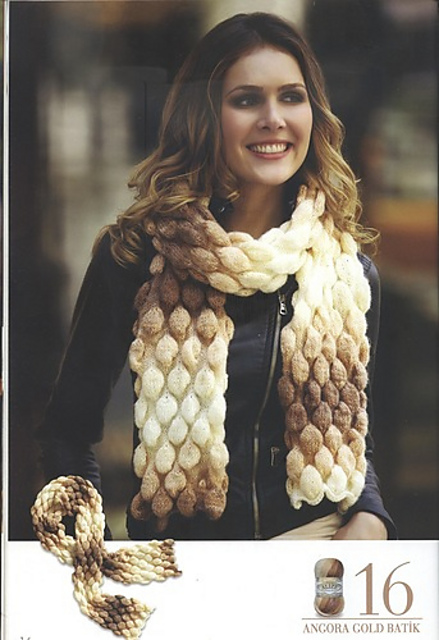Ravelry: Pattern #16: Scarf With Big Bubbles pattern by Alize catalogue