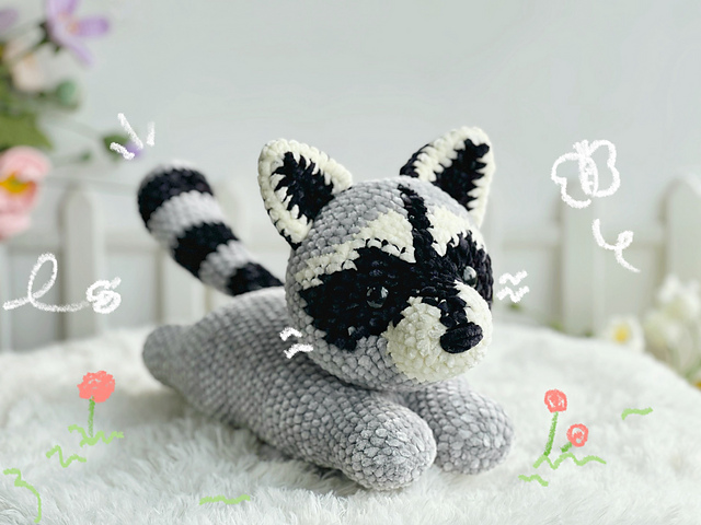 Ravelry: Raccoon Plush Amigurumi pattern by Sleek Grace