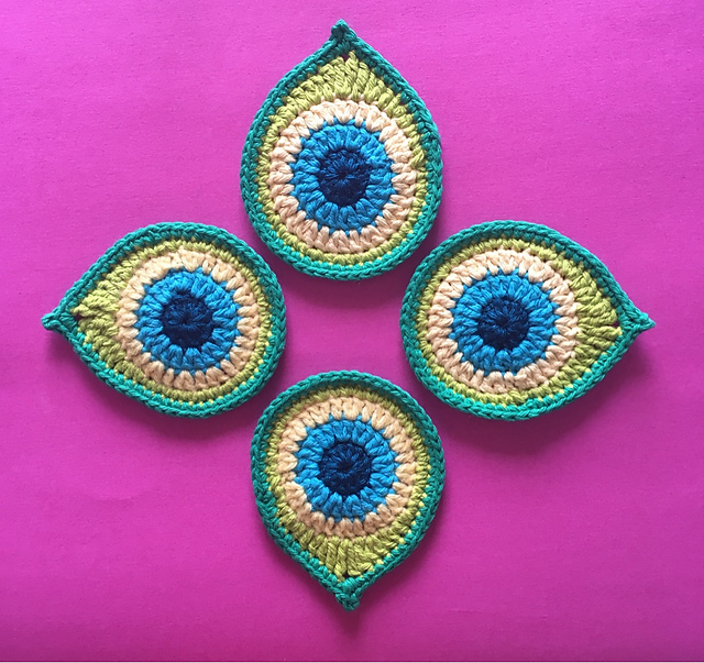 Ravelry: Royal Feather Peacock Applique pattern by Slipstitch Hollow