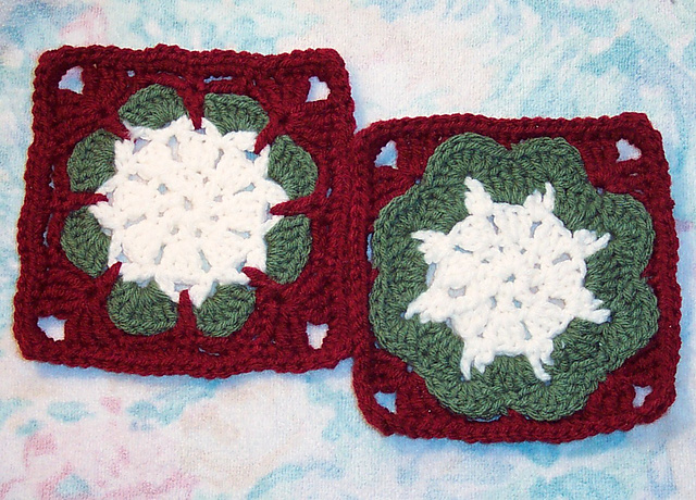 Ravelry: Holiday Duo Squares 6x6 pattern by Donna Mason-Svara