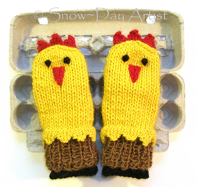 Ravelry: Chicken Mittens pattern by Genevieve Monks Keller