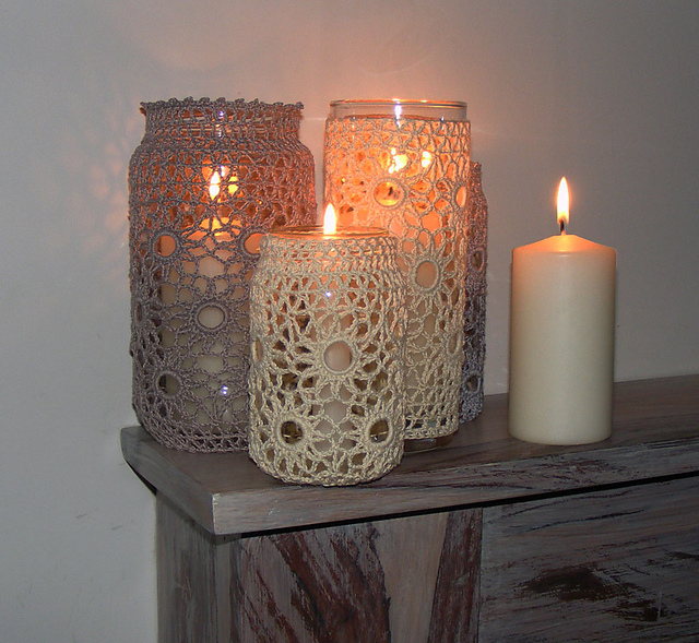Ravelry: Holey suns lacy jar cover pattern by Sue Doran