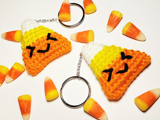 Ravelry: Kawaii Candy Corn Fidget Keychain pattern by Kaylin Miller
