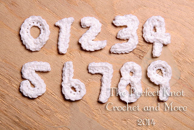 Ravelry: Numbers Appliques pattern by The Perfect Knot - Michelle Quistorff