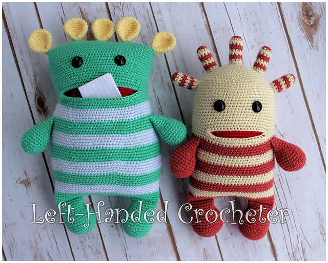 Ravelry: Worry Eating Monsters pattern by The Left-Handed Crocheter
