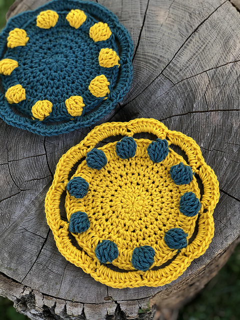 Ravelry: Boho Bobble Coaster pattern by Christine Blue