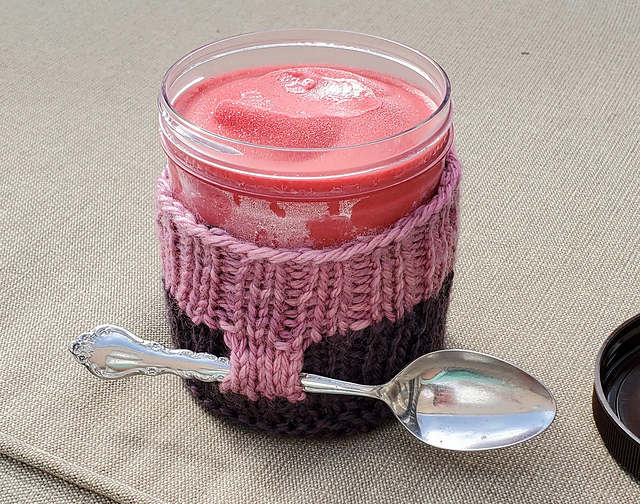 Ravelry: Knitted Ice Cream Pint Cozy with Spoon Holder pattern by Spun ...