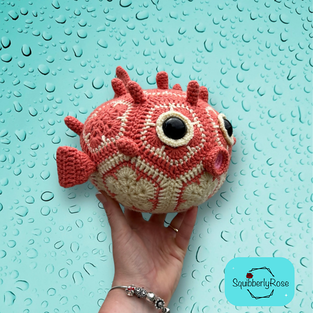 Ravelry: Bubbles the African Flower Puffer Fish pattern by selina page
