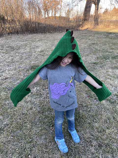 Ravelry: Dinosaur Hooded Scarf pattern by Cari Lam