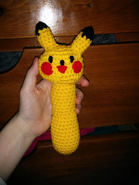 Ravelry: Pikachu Baby Rattle pattern by April Flink