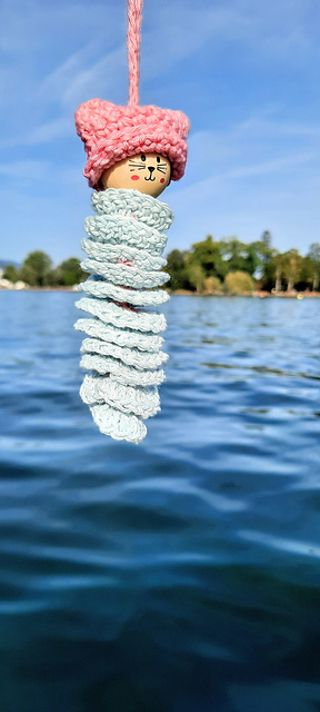 Ravelry: Kitty With Cat Hat Worry Worm pattern by May Shehab