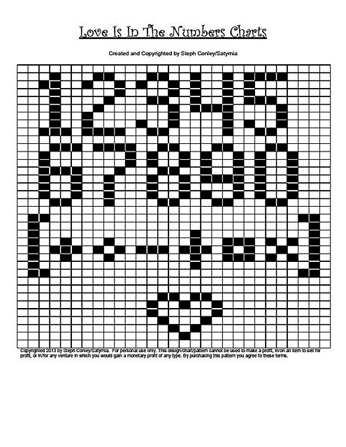 Ravelry: Love Is In The Numbers Charts pattern by Steph Conley