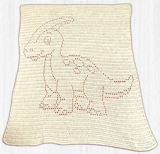 Ravelry: Cresta the Dinosaur Filet Blanket pattern by Carla Gasson