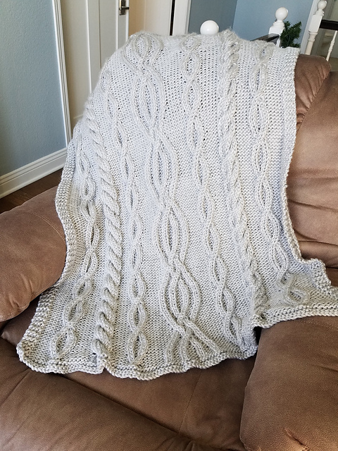 Ravelry: Janelle Cable Blanket pattern by Lavender Wool Designs
