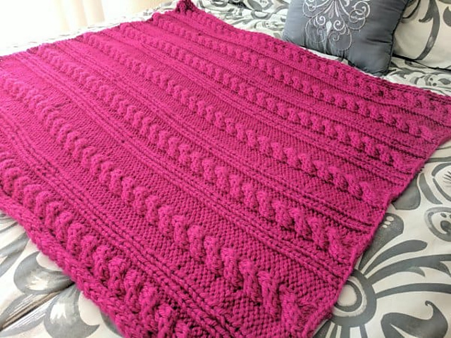 Ravelry: Knit Cable Blanket pattern by Rose Villalobos