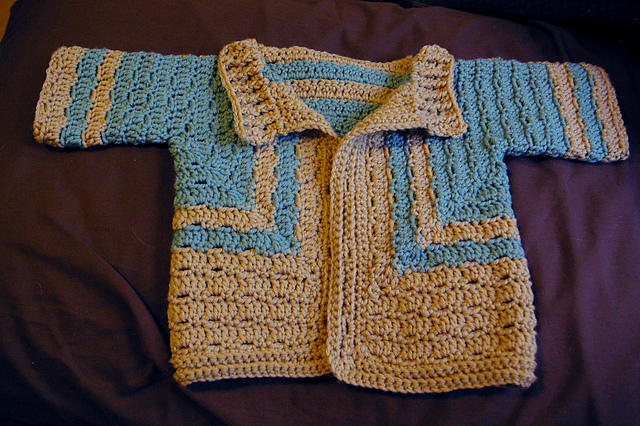 Ravelry: All-in-One Crochet Cardi for Baby UK Version pattern by ...