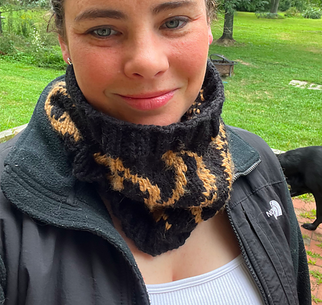 Ravelry: Black and Tan Fire Cowl pattern by Stacey Roman