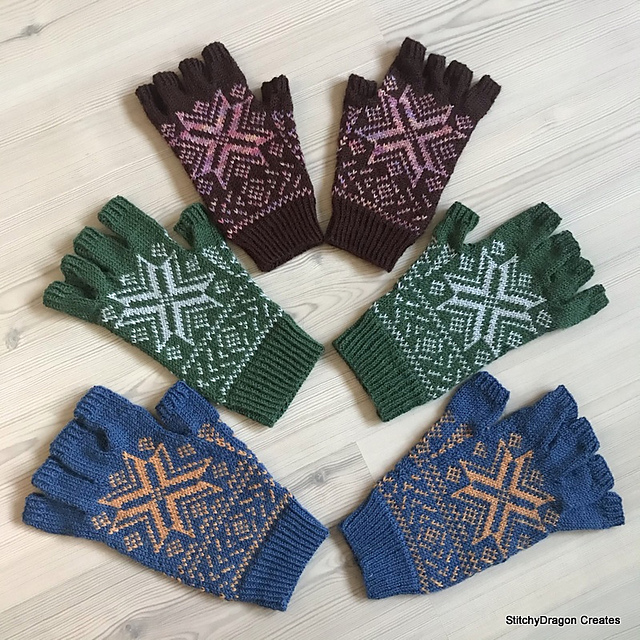 Ravelry: Adam's Star Fingerless Gloves pattern by StitchyDragon Creates