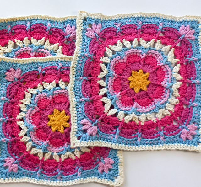 Ravelry: Twisted Crazy Daisy 9inch Square pattern by Stouto Creative ...