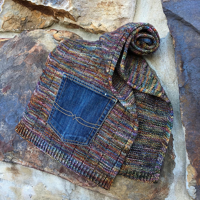 Ravelry: Sasha Knit+Denim Wrap pattern by Alexandra Davidoff