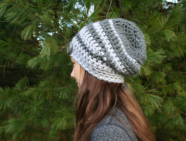 Ravelry: Easy Striped Slouchy Hat pattern by Dezarae Earl