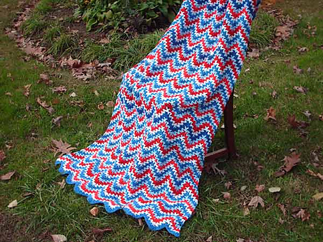 Ravelry: Express V Stitch Ripple Afghan pattern by Mara Thomas