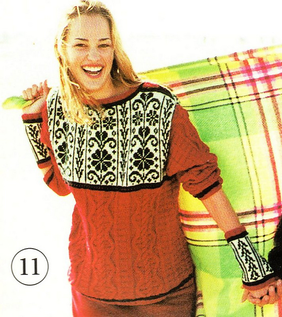 Ravelry: # 11 Jacquard Yoke Sweater pattern by Rebecca Design Team