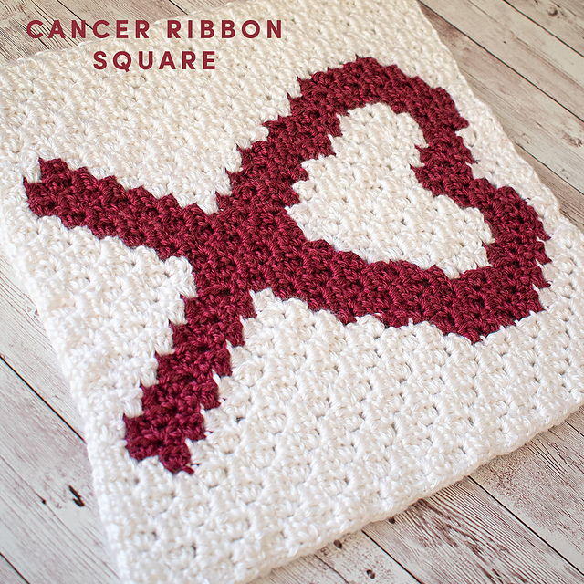 Ravelry: Cancer Ribbon Square pattern by Sunflower Cottage Crochet