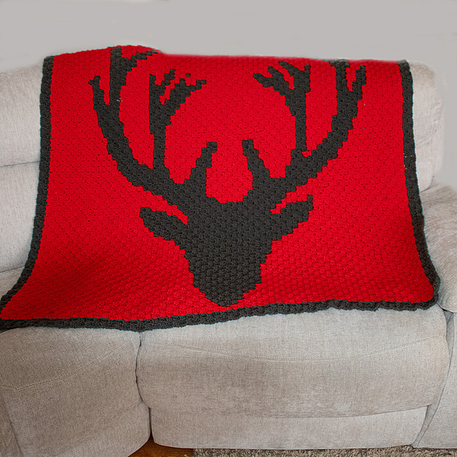 Ravelry: Stag head Afghan pattern by Sunflower Cottage Crochet