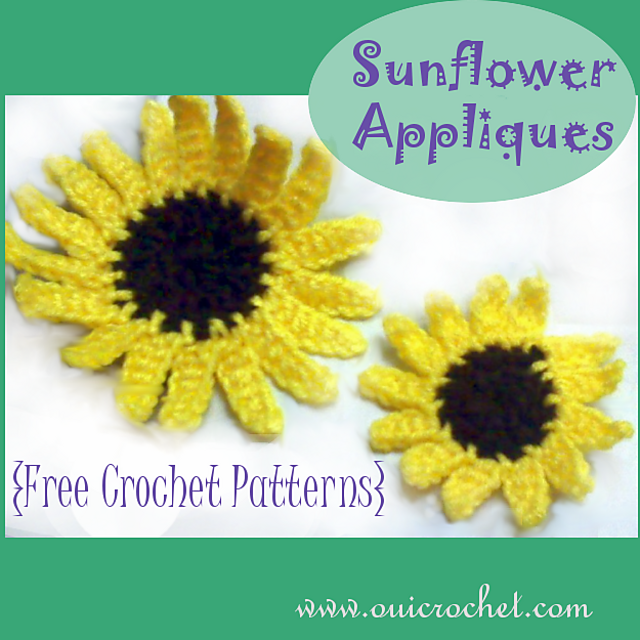 Ravelry: Sunflower Appliques pattern by Susie Oui Crochet