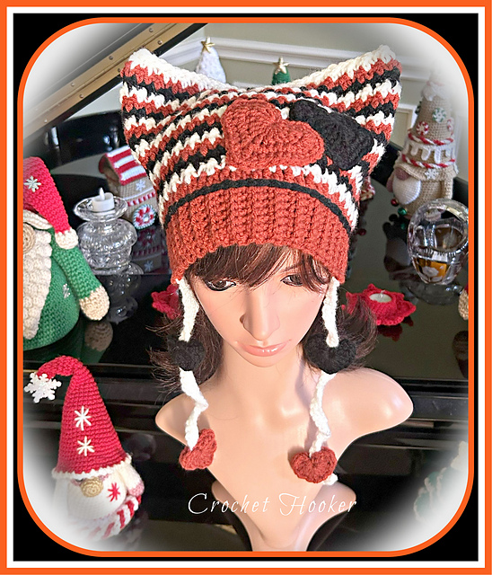 Ravelry: Kit Kat Ears Hat pattern by Silvia Kimbrough aka Crochet Hooker